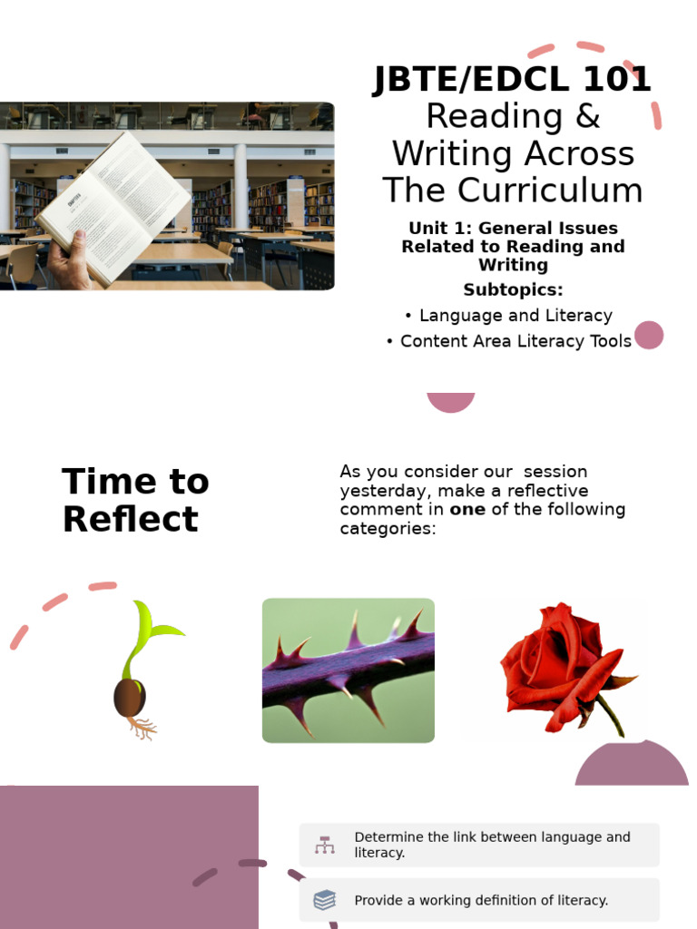 JBTE EDCL 101 Language and Literacy | PDF