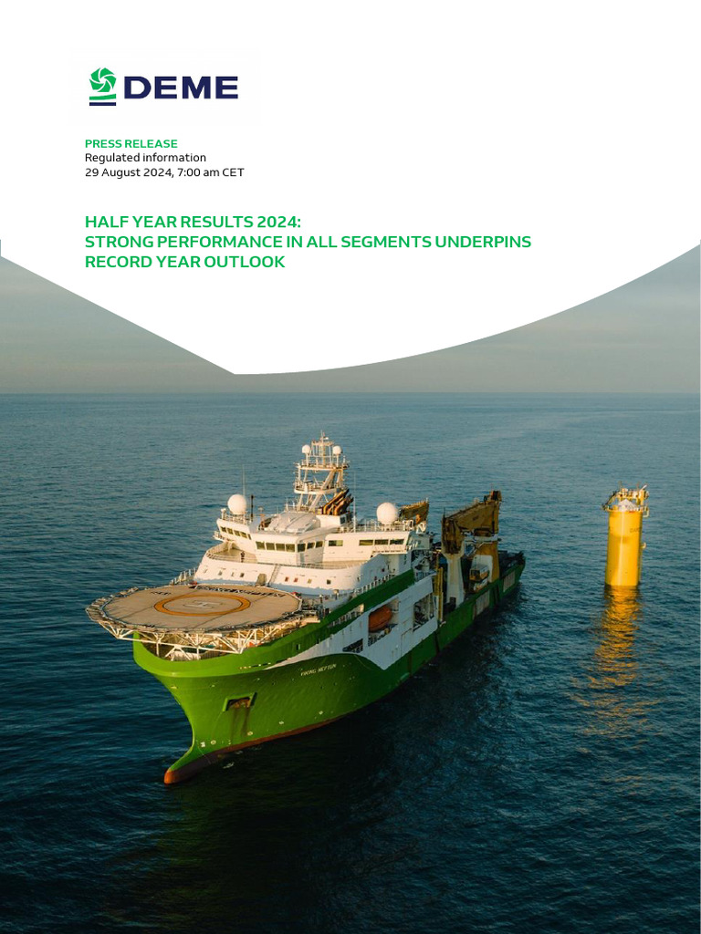 p2024 Deme 1h24 Results Eng - 0 | PDF | Investing | Free Cash Flow