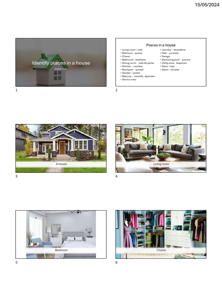 Places in A House - Vocabulary | PDF