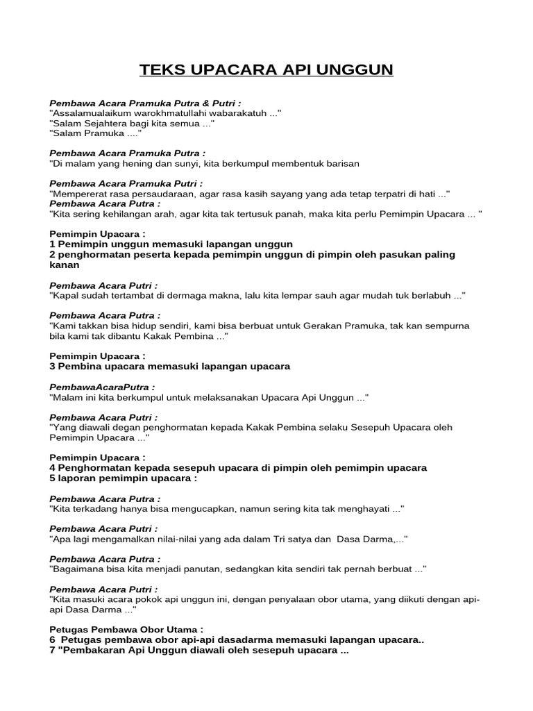 Teks Upacara Api Unggun | PDF