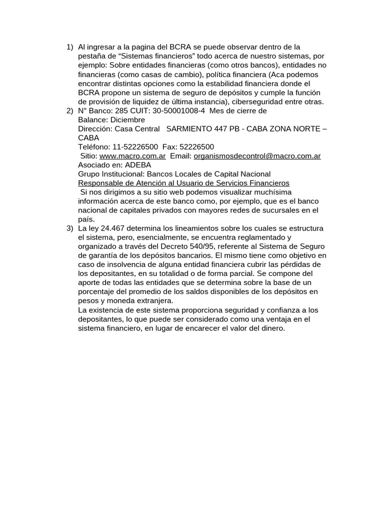 Foro 1 D.Bancario | PDF | Finanzas y dinero