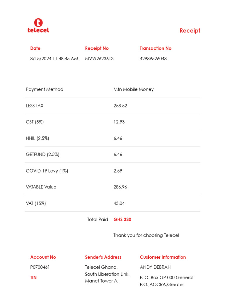 Payment Receipt | PDF