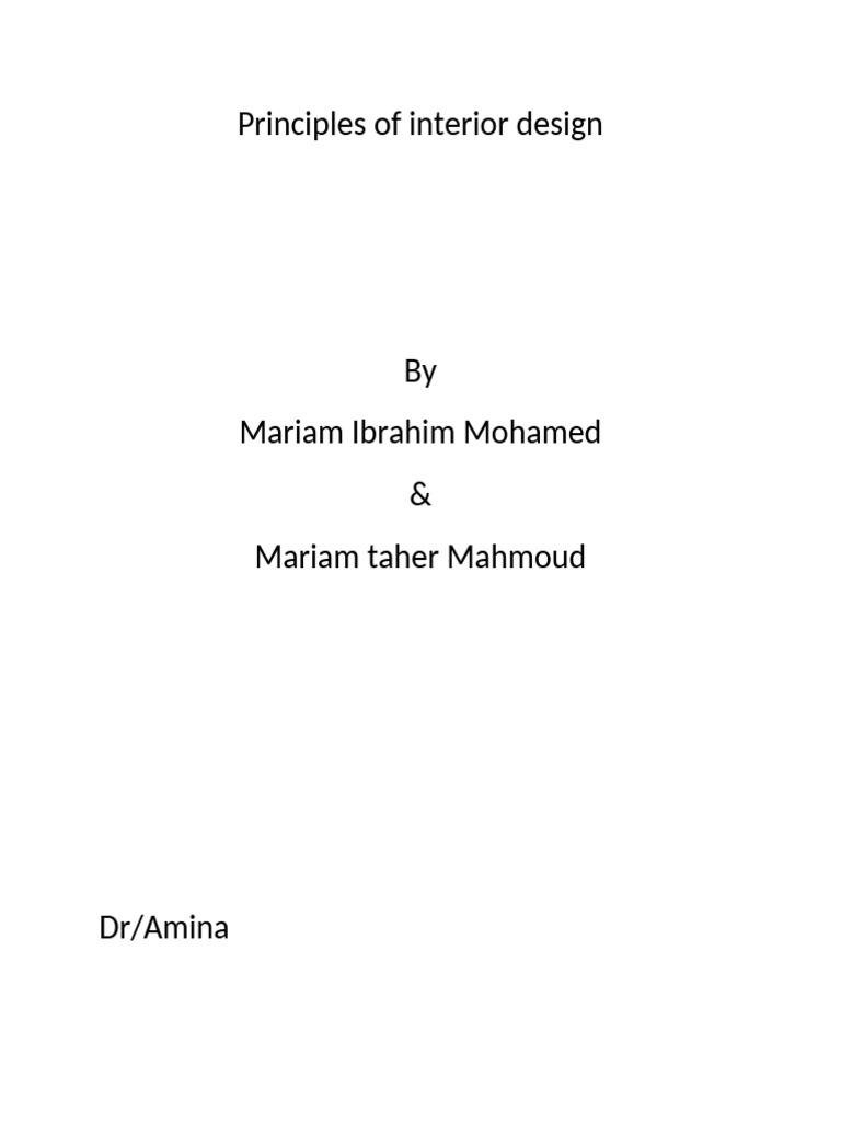 Principles of Interior Design | PDF