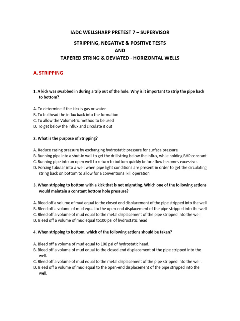 Wellsharp Pretest 8 - Supervisor - Stripping - Negative & Positive ...