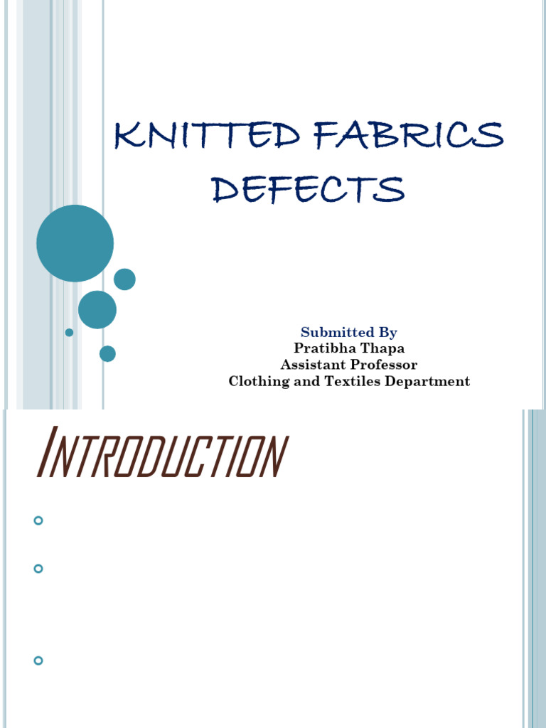Knitted Fabric Defects | PDF