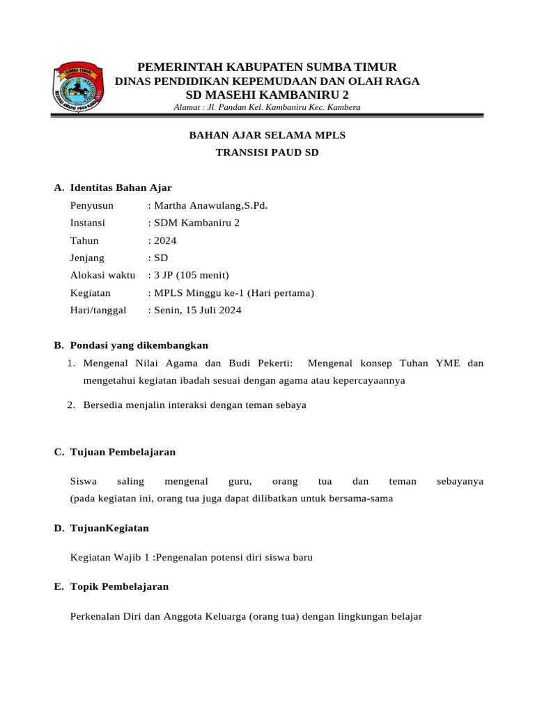 Modul Ajar H1 - MPLS - 2 Minggu Pertama | PDF