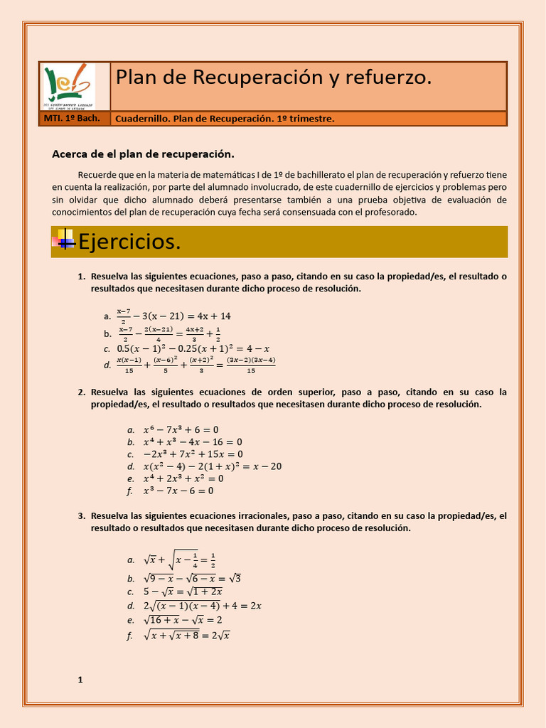 Cuadernillo_Plan_de_Recuperación_1era_Eval_MTI_1ero_Bach | PDF