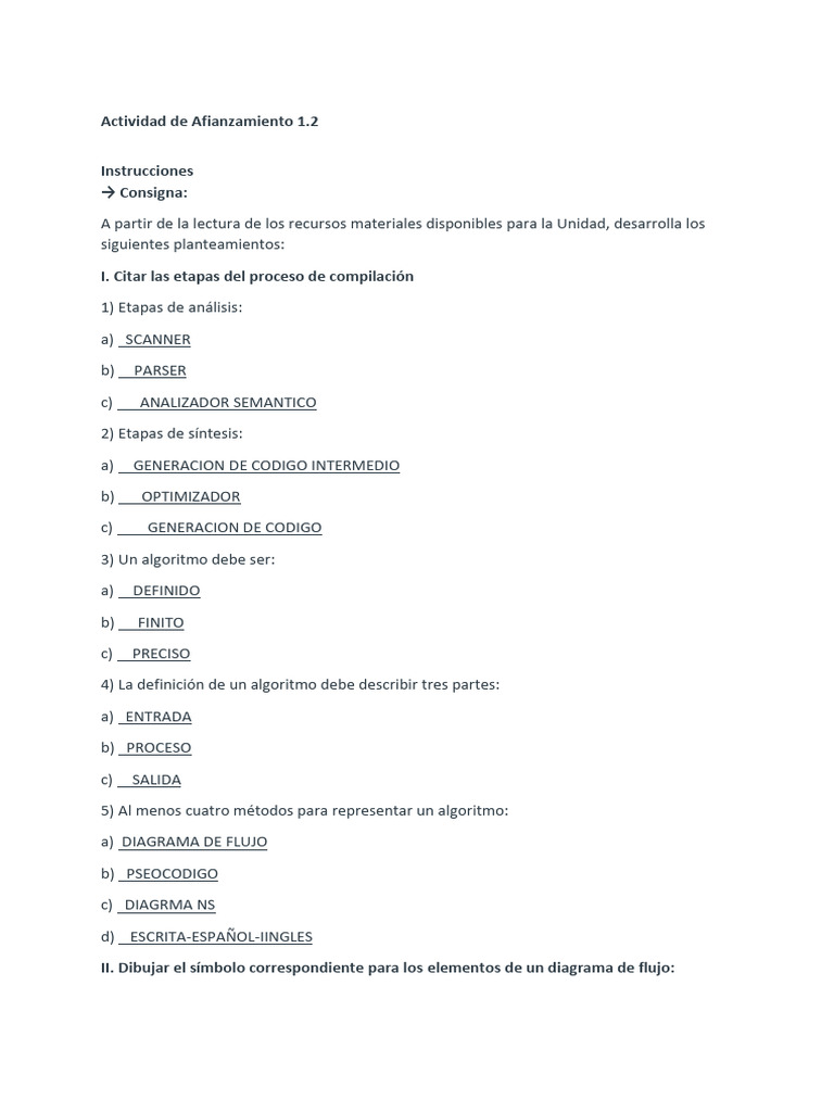 Consigna:: Actividad de Afianzamiento 1.2 | PDF