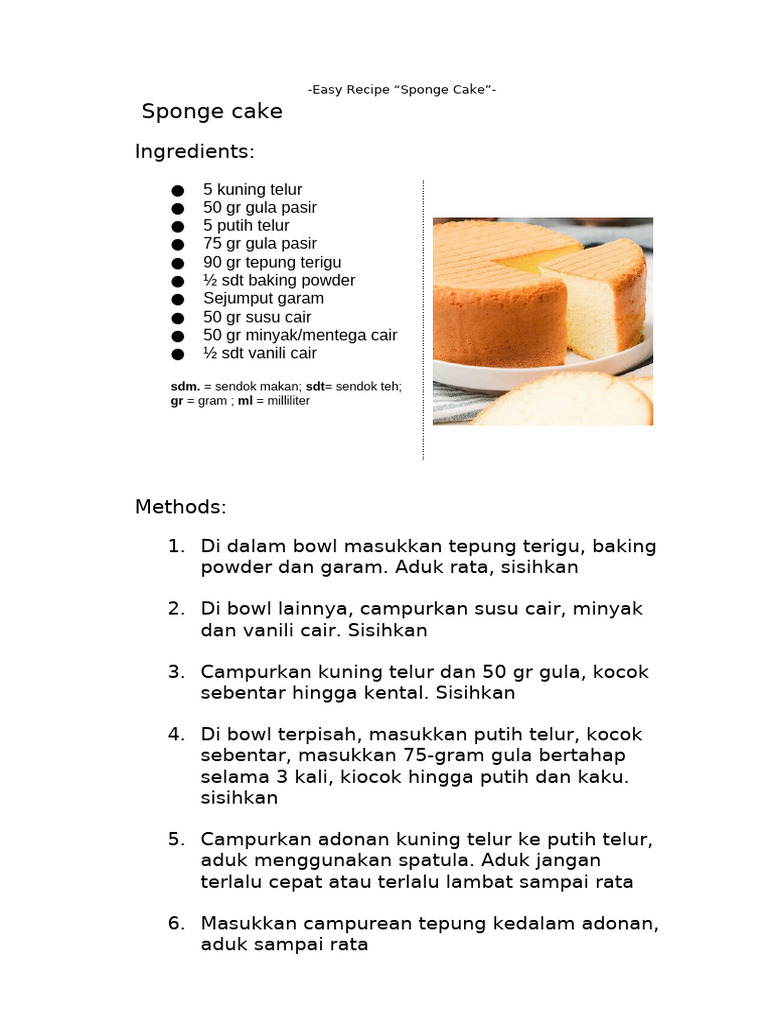 Sponge Cake | PDF