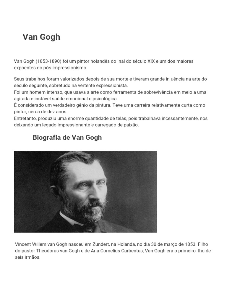 Van Gogh Biografia, Obras e Curiosidades - Toda Matéria - 22-Nov-095940 ...