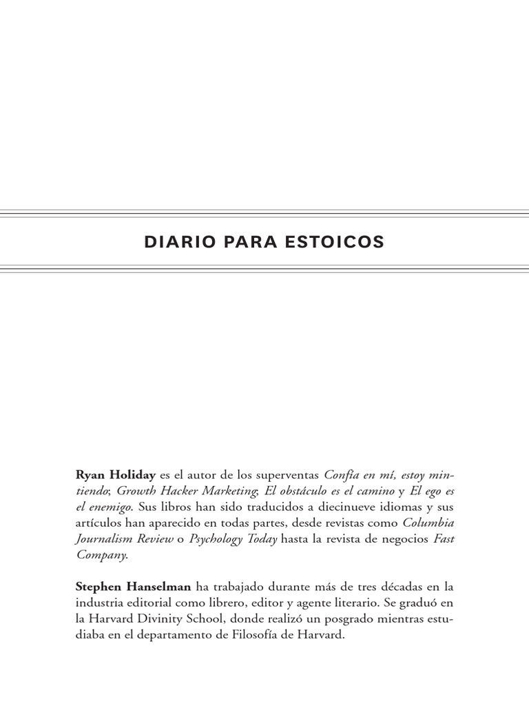 Ryan Holiday - Stephen Hanselman - Diario para Estoicos - 366 ...