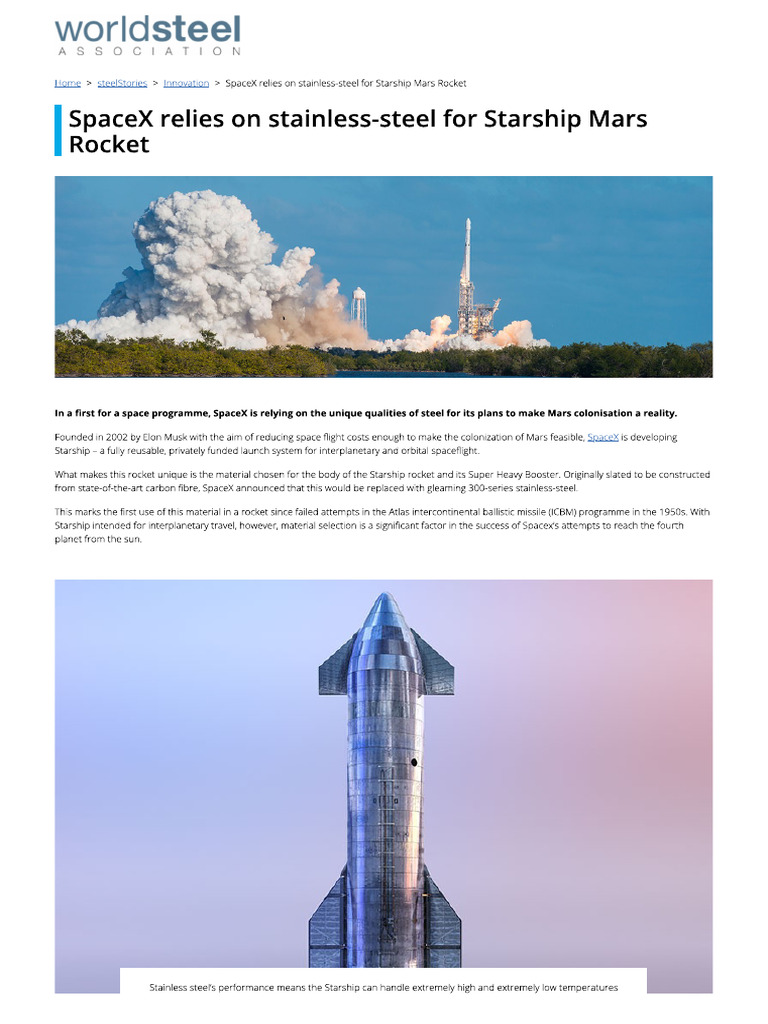 SpaceX Stainless Steel Starship | PDF