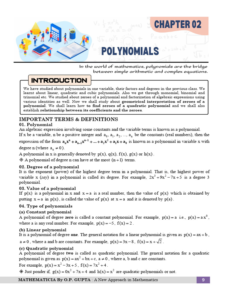 Ch-2 Polynomials | PDF