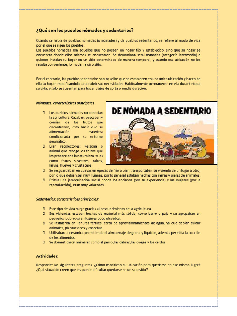 Nómades, Sedentarios y Agricultura | PDF