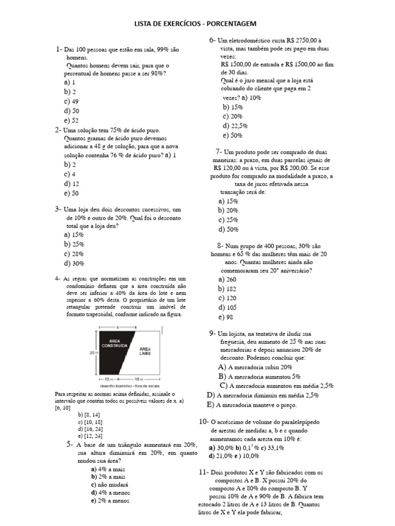 Lista de Porcentagem | PDF