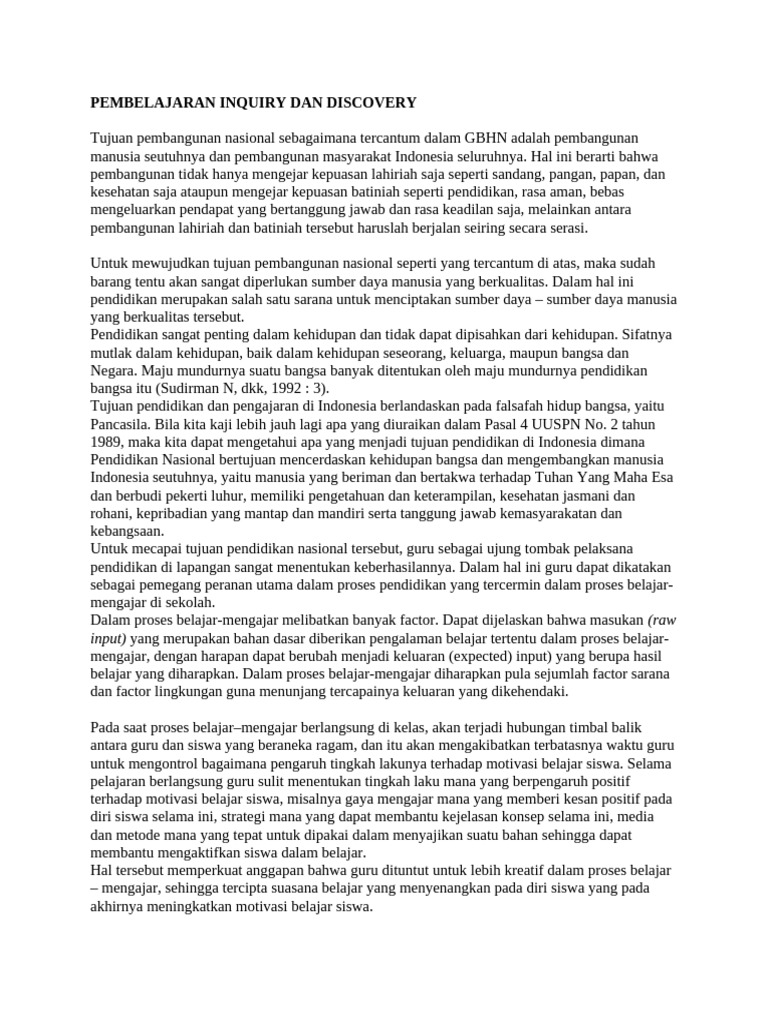 Perbedaan Model Pembelajaran Inquiry Dan Discovery