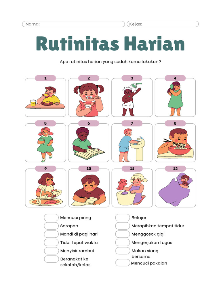 Rutinitas Harian Anak-Anak SD | PDF