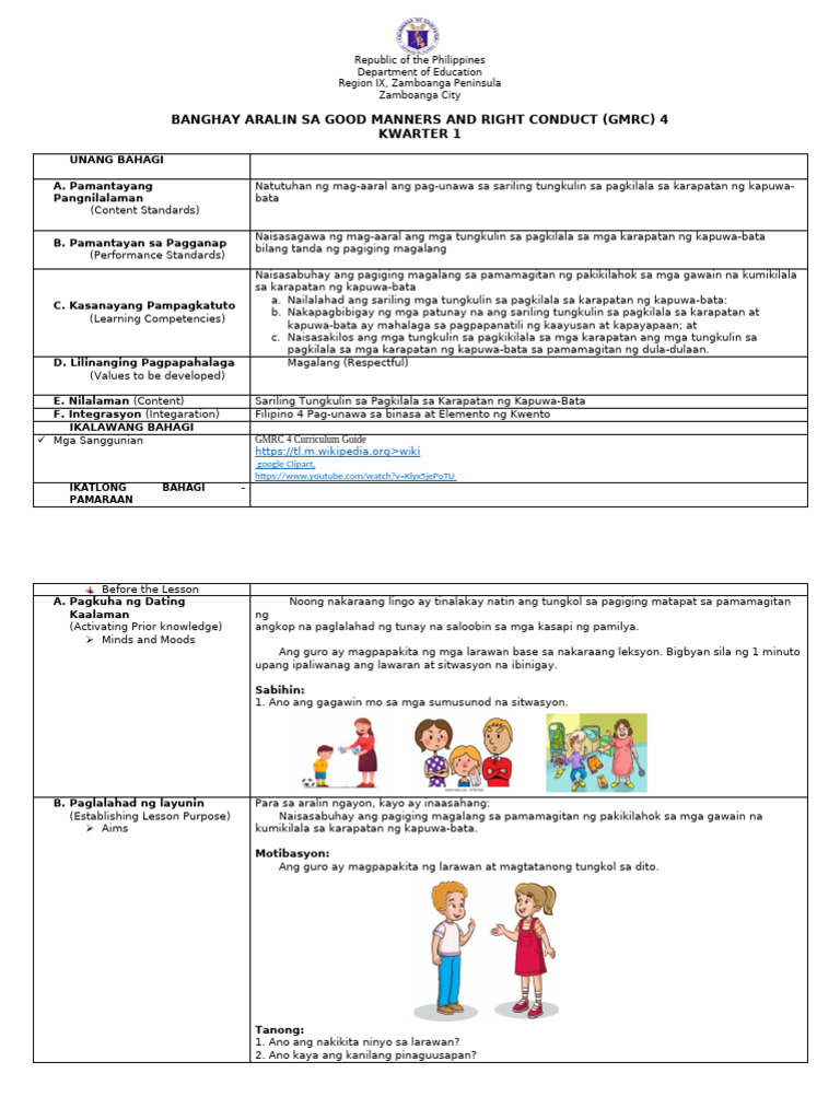 GMRC 4 Lesson Plan Demo | PDF