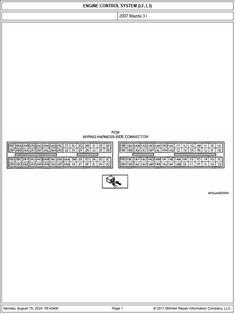 Pinout PCM Mazda 3 | PDF