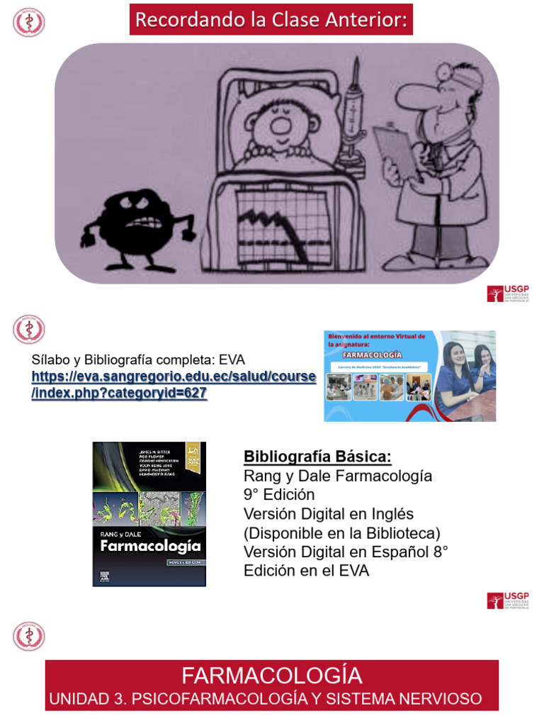 Unidad 3 PsicofarmacologÃ A y Sistema Nervioso | PDF