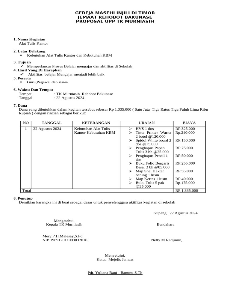 TERM OF REFERENCE (TOR) Contoh | PDF