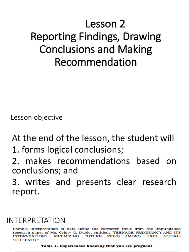 Research Findings and Conclusions Guide | PDF | Quantitative Research ...