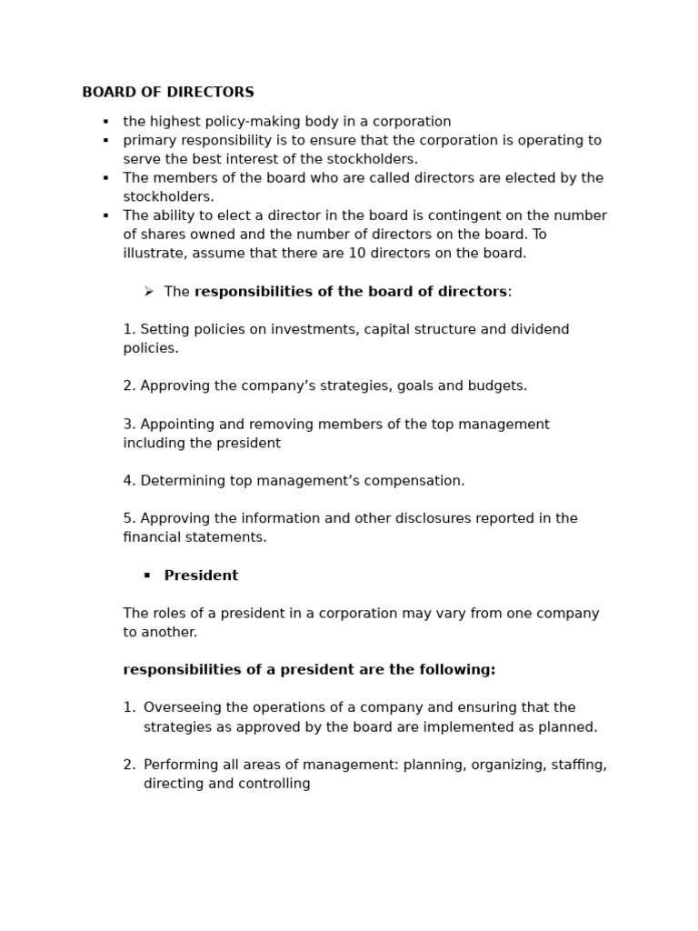 Board of Directors | PDF