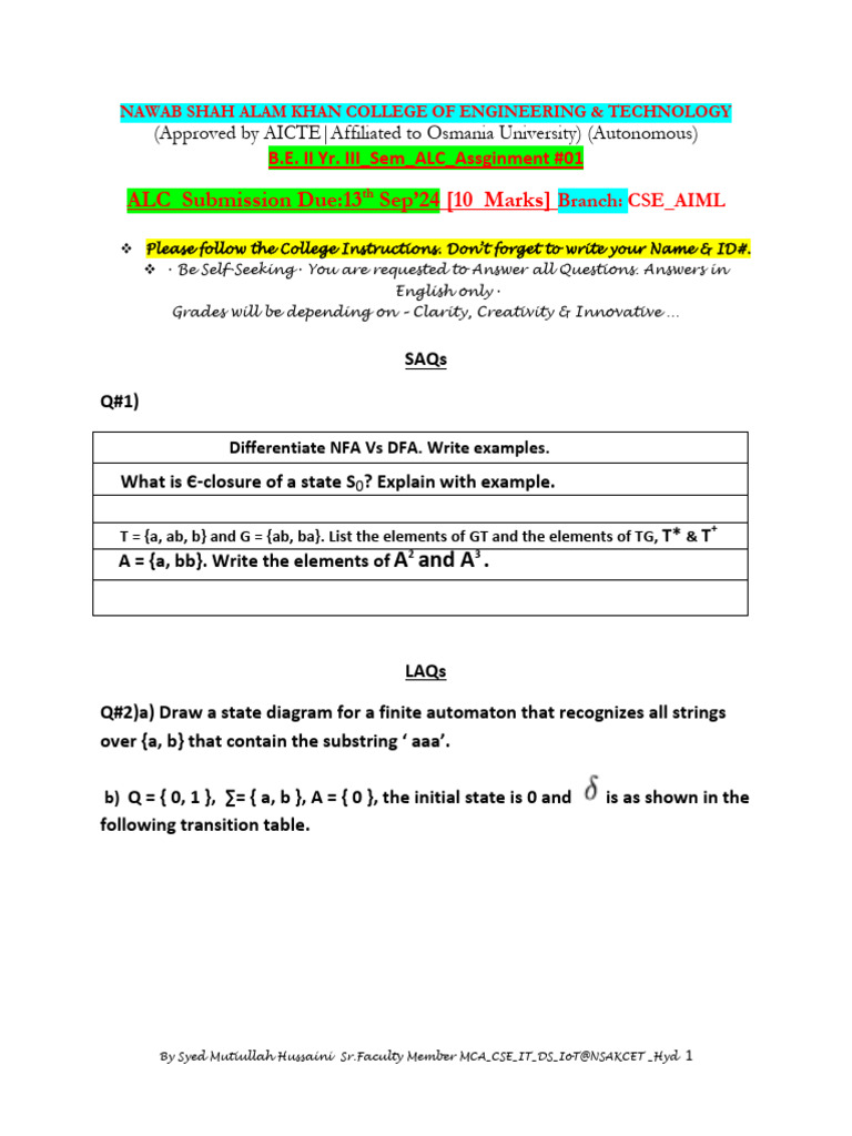 ALC Assignment I 2024 | PDF | Syntax (Logic) | Models Of Computation ALC Assignment I 2024 | PDF | Syntax (Logic) | Models Of Computation
