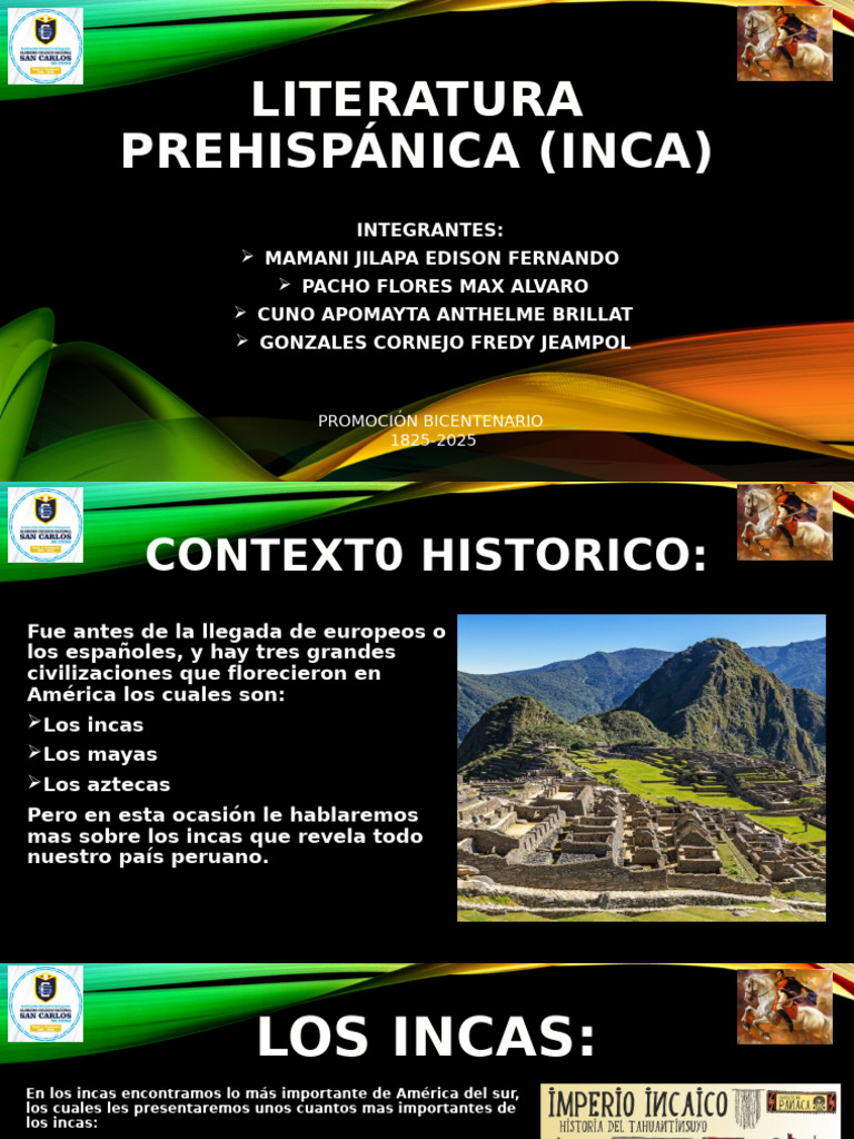 LITERATURA PREHISPÁNICA (INCA) gsc | PDF
