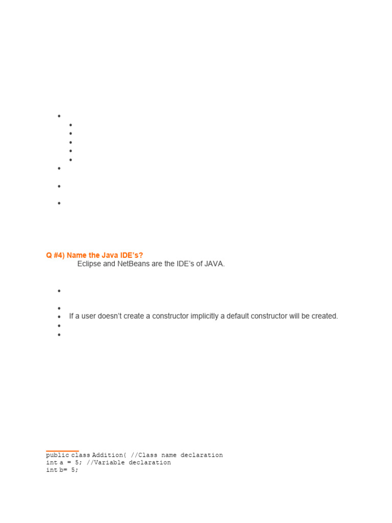 JAVA VIVA QUESTIONS | PDF JAVA VIVA QUESTIONS | PDF