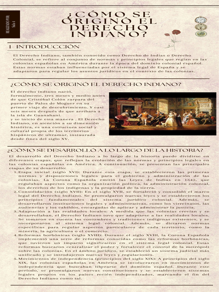 ¿Cómo SE ORIGINÓ EL DERECHO INDIANO | PDF