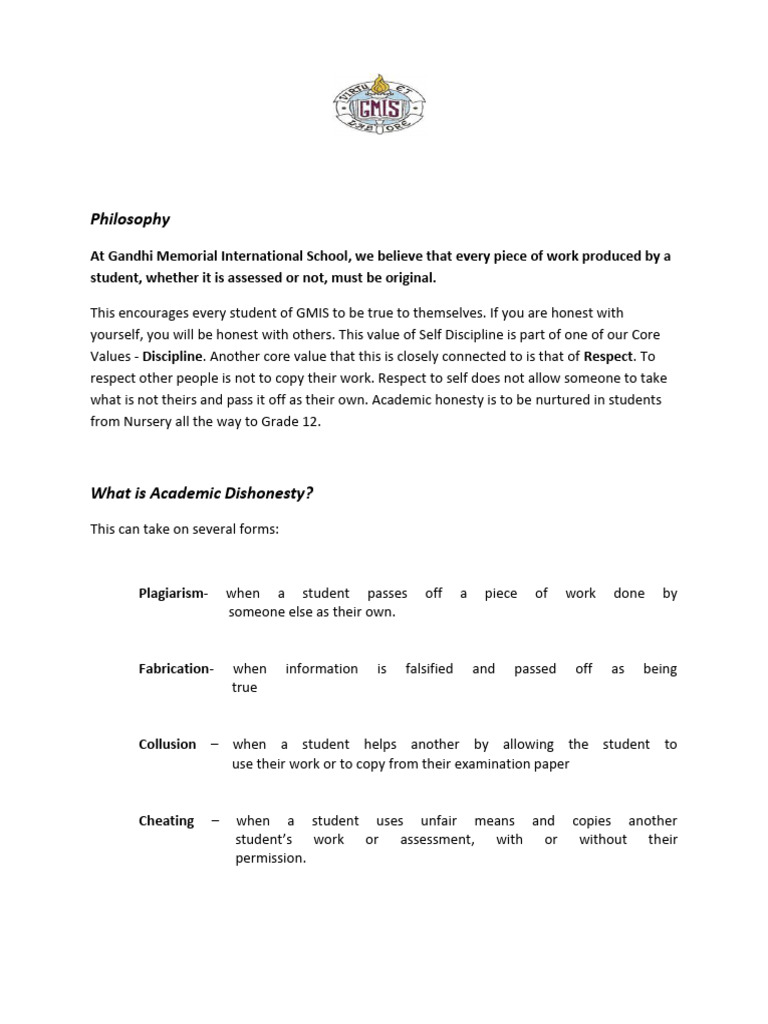 Academic Honesty Policy | PDF