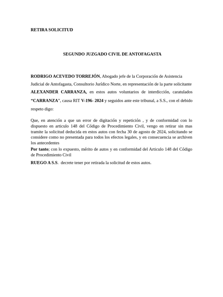 Retiro Solicitud | PDF