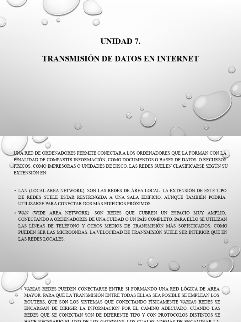 Unidad 7. Transmisión de Datos en Internet | PDF | Protocolo de ...