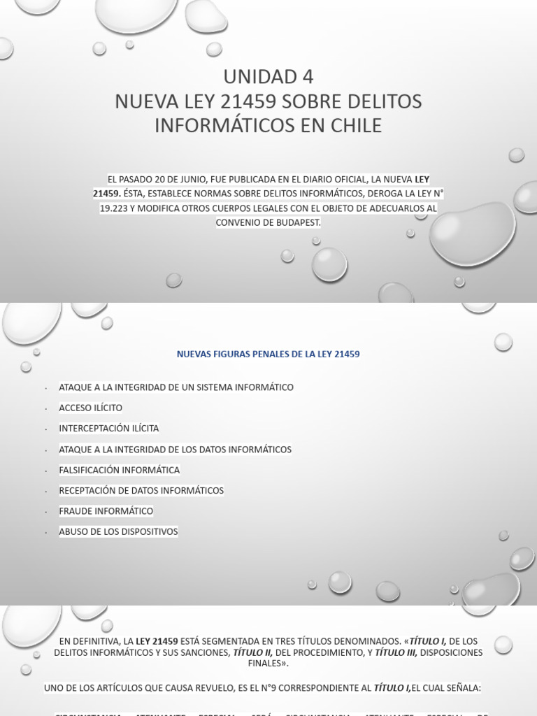 Unidad 4 Nueva Ley 21459 Sobre Delitos Informáticos | PDF | Cibercrimen ...