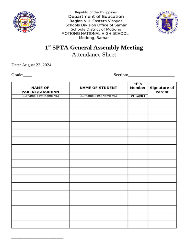 Attendance General Assembly Meeting | PDF