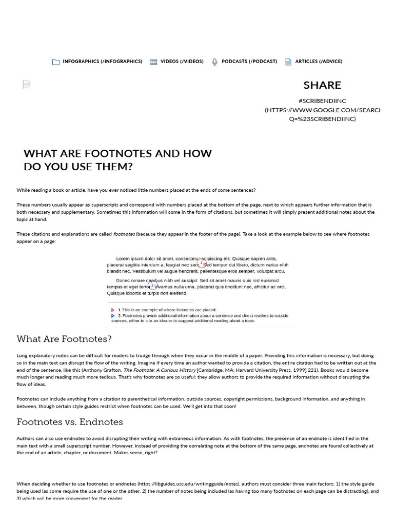 Footnotes and How Do You Use Them? - Scribendi | PDF