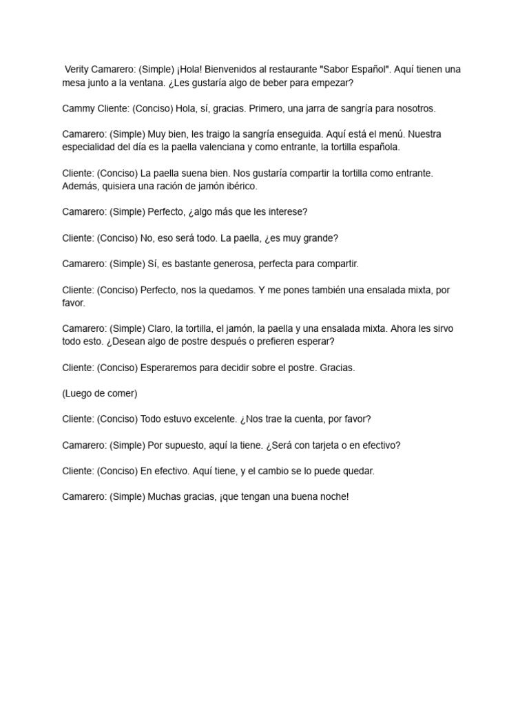 Spanish Script Spanish 201 | PDF