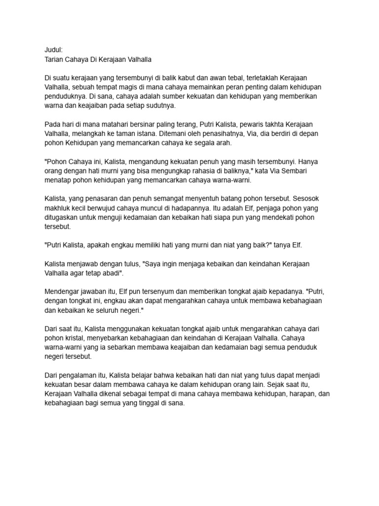 Cerpen Fantasi | PDF