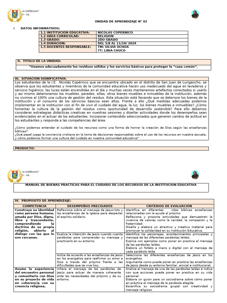 Unidad de aprendizaje 3 Segundo grado 2024 | PDF