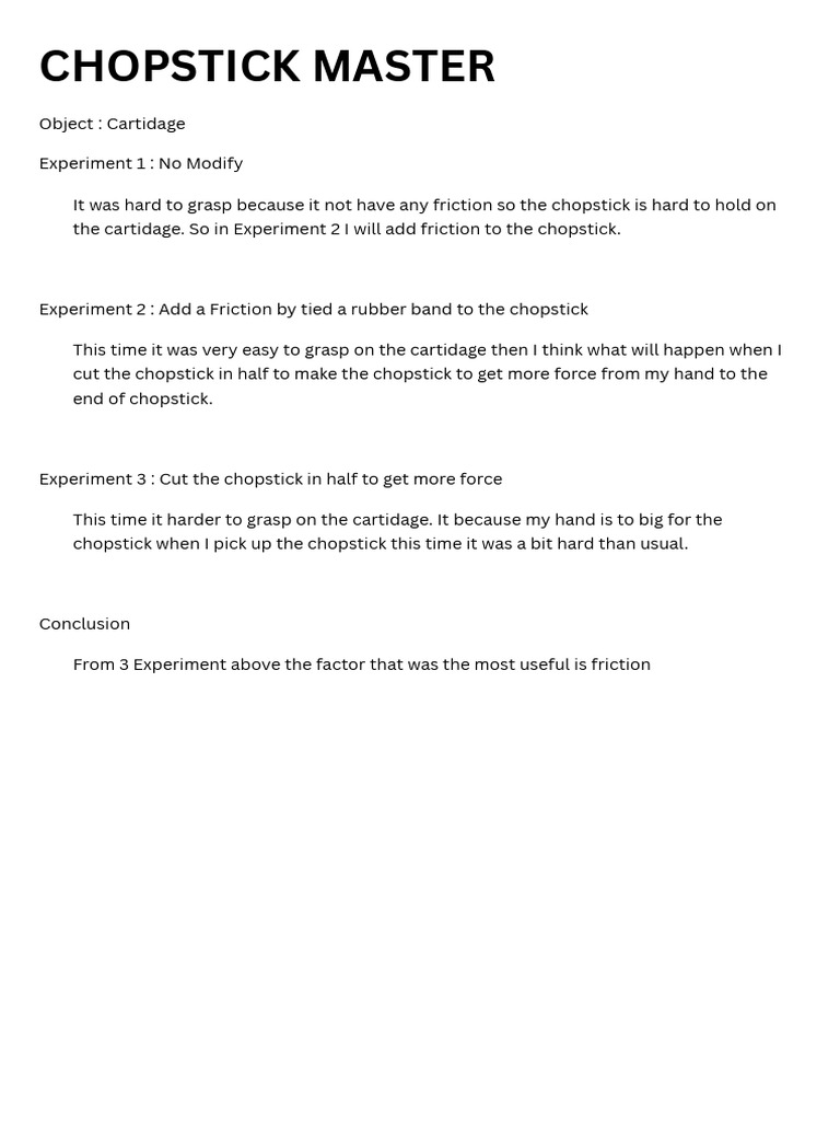 Chopstick Master | PDF