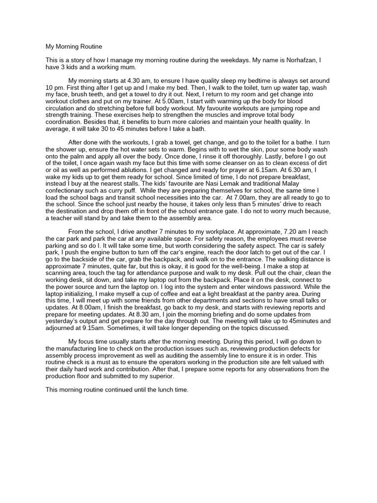 My Morning Routine | PDF