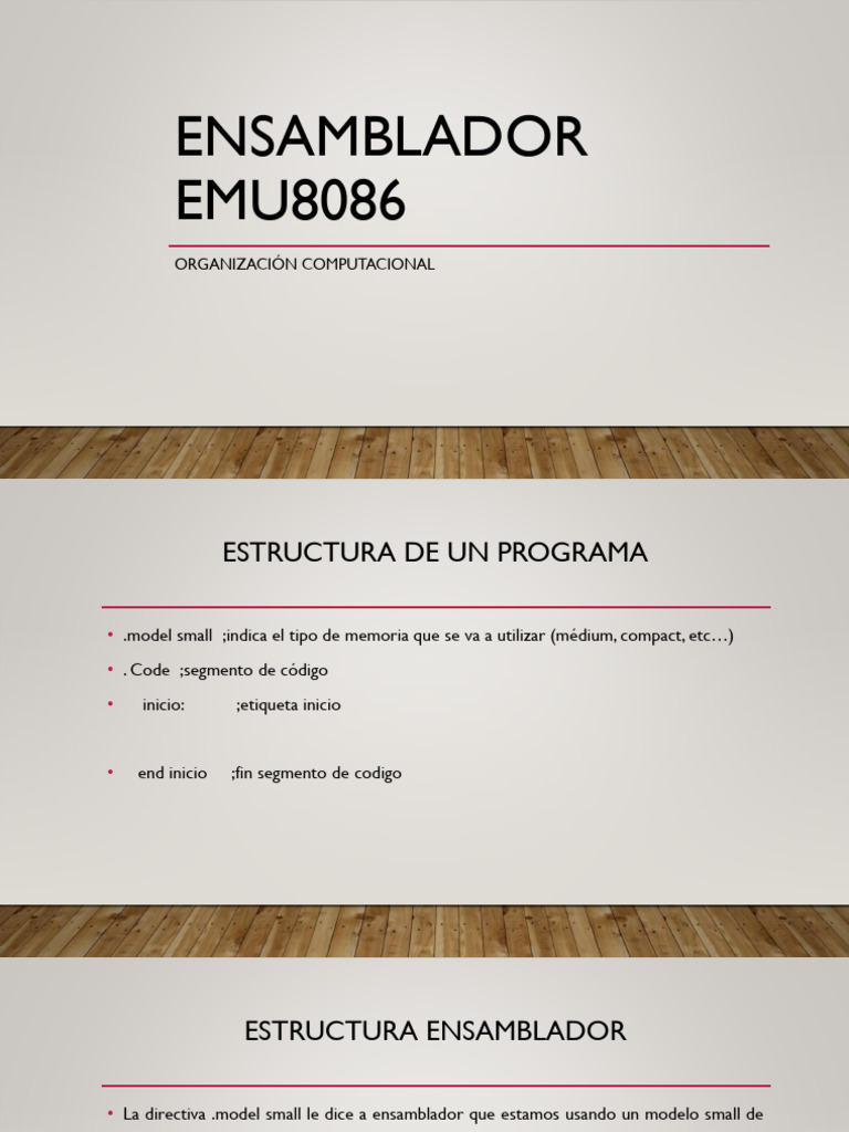 Ensamblador Emu8086 | PDF