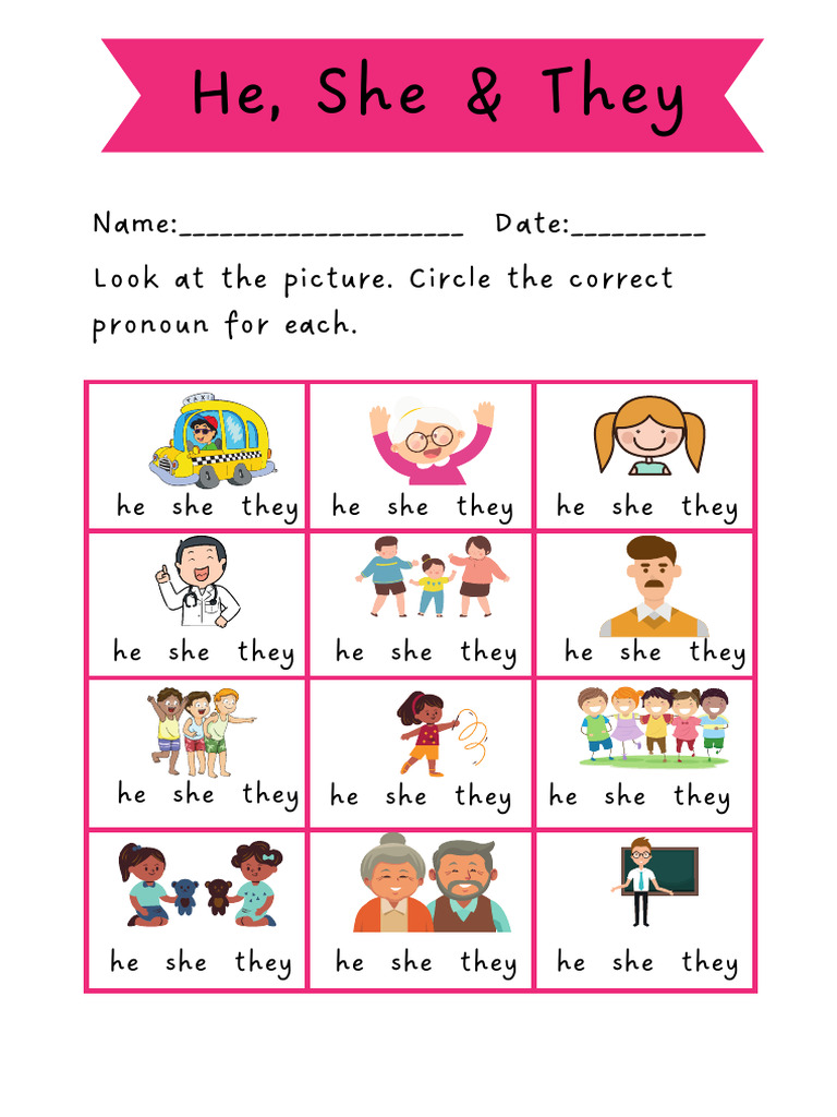 Pronoun He, She & They Illustrative English Worksheet_20240902_185251 ...