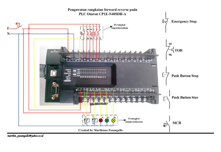 Pengawatan Rangkaian Forward Reverse Pada PLC Omron | PDF