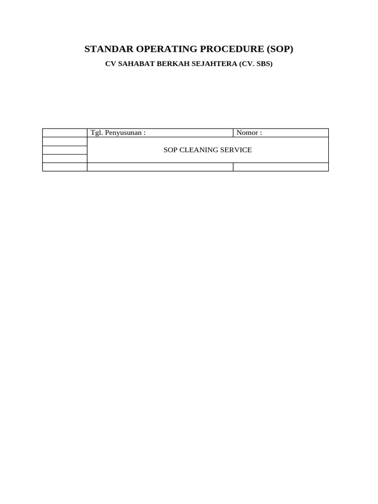 SOP Cleaning Service | PDF