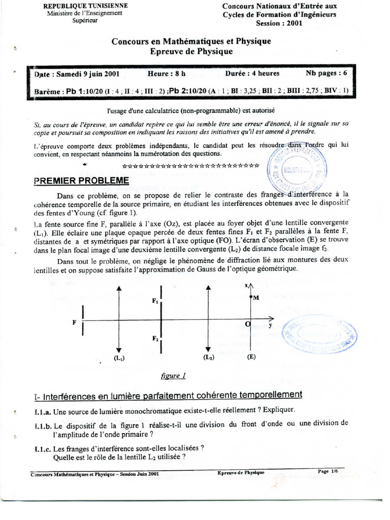 2001 MP Physique | PDF