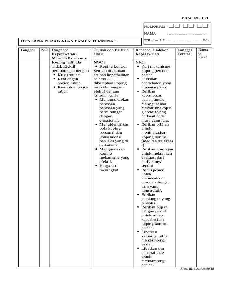Rencana Perawatan Pasien Terminal | PDF