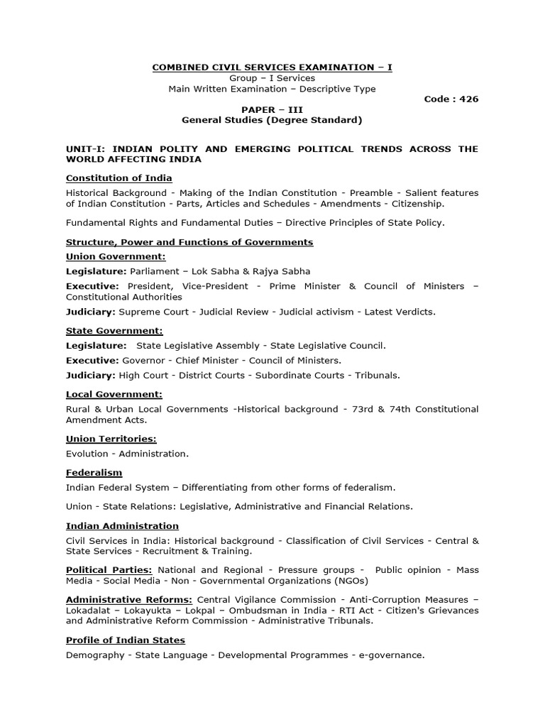 2 - General Studies - Paper - III - COMB | PDF