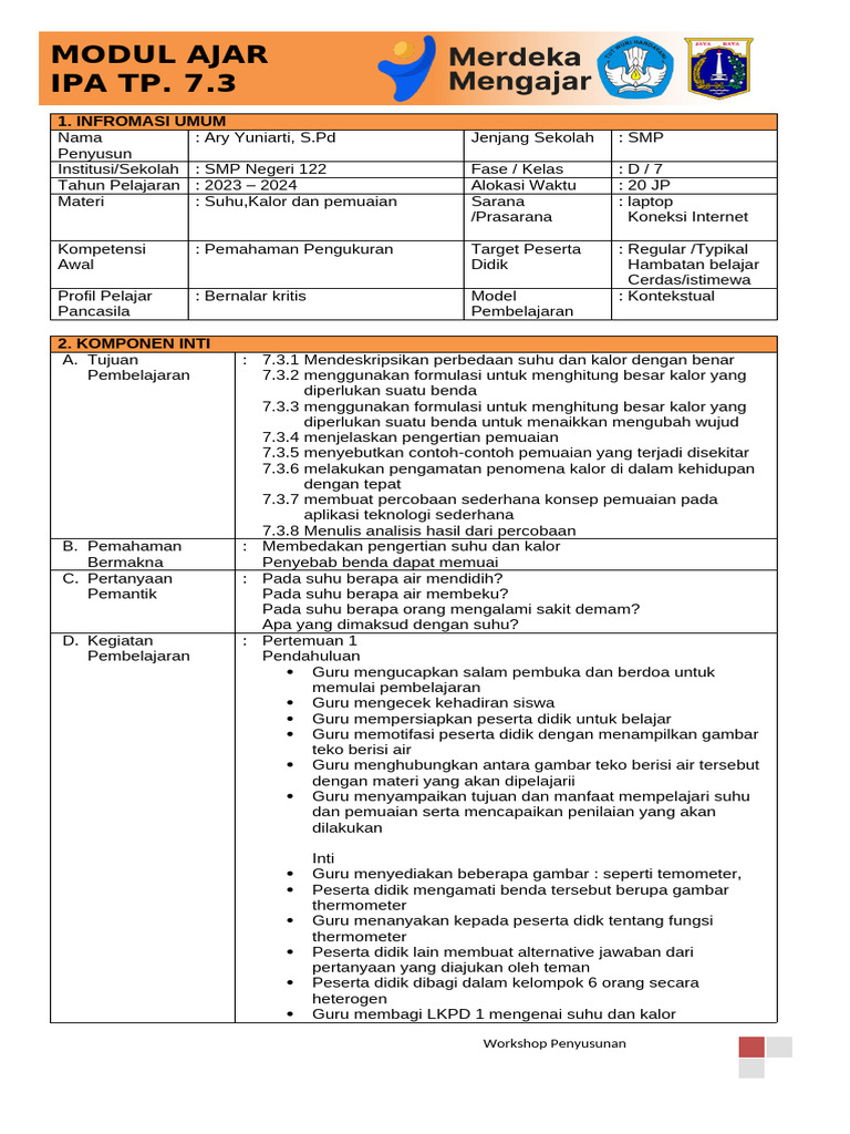 MODUL AJAR 7.3 | PDF